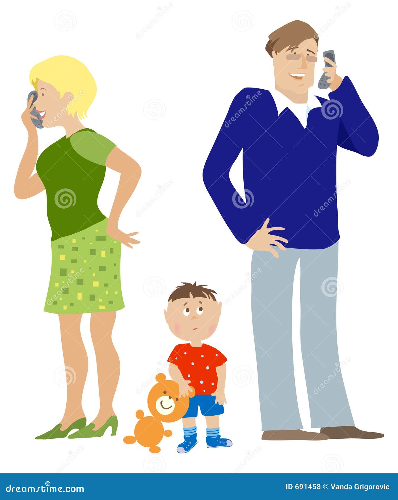 Het telefoneren van ouders stock illustratie. Illustration of pret - 691458