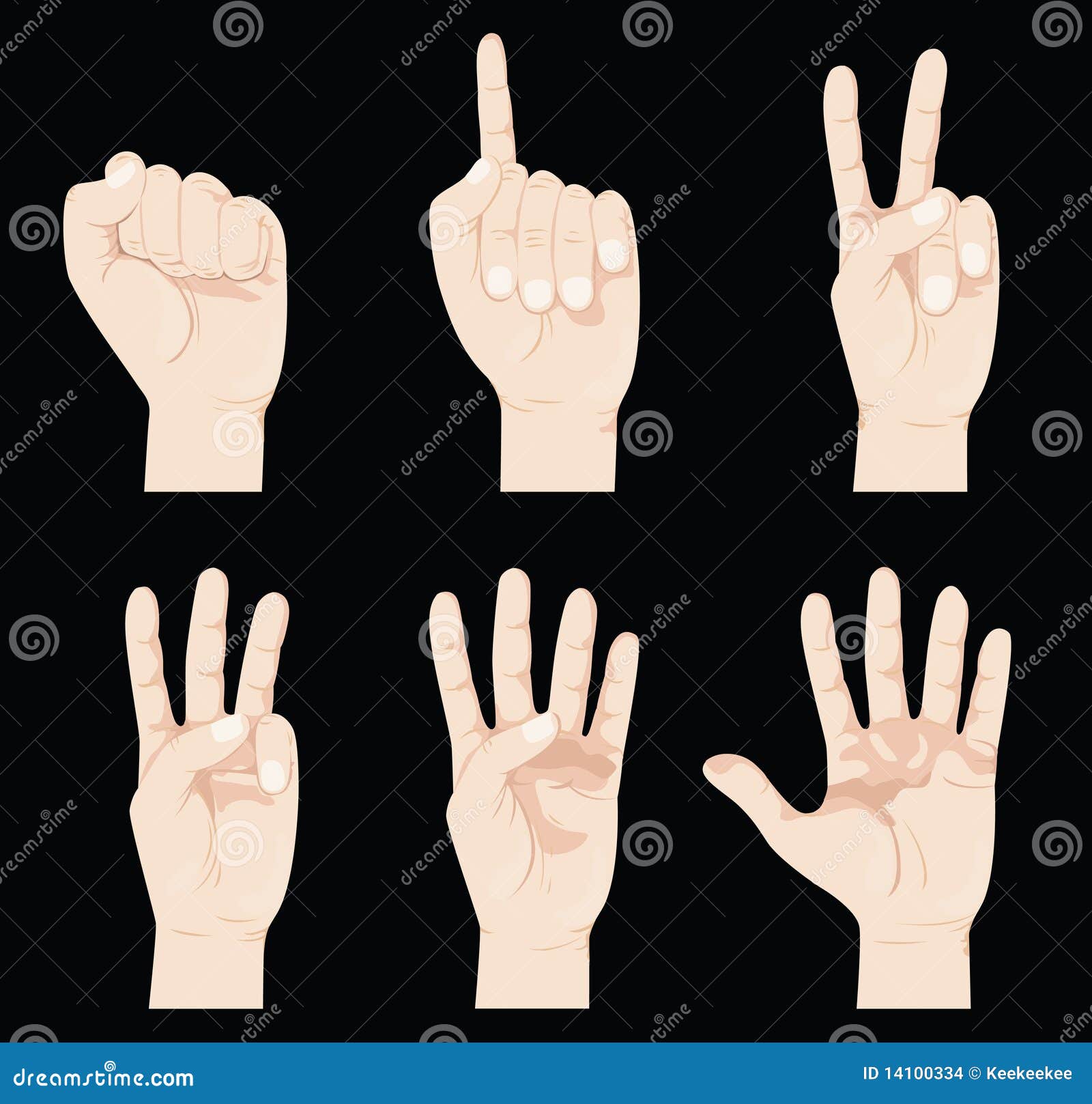 Het tellen van de vinger vector illustratie. Illustration of duim ...