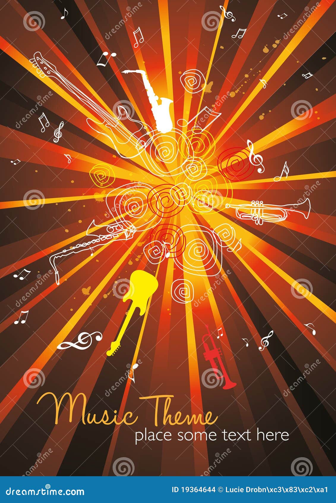 Het thema van de muziek stock illustratie. Illustration of bedrijf ...