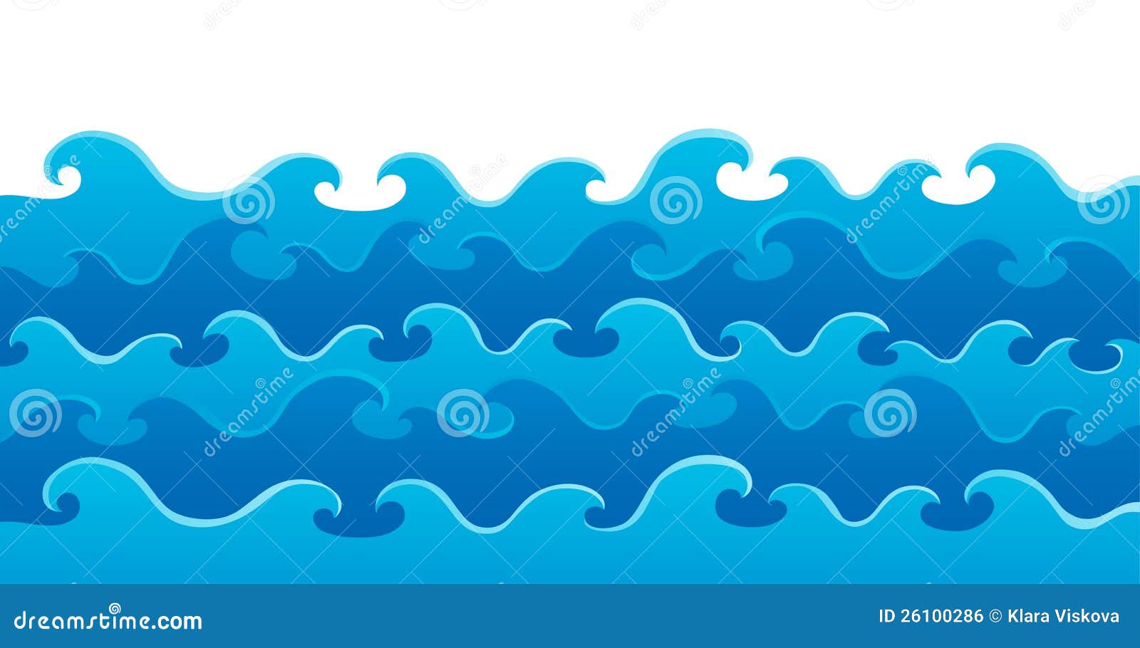 Het Themabeeld 5 Van Golven Vector Illustratie - Illustration of oceaan ...