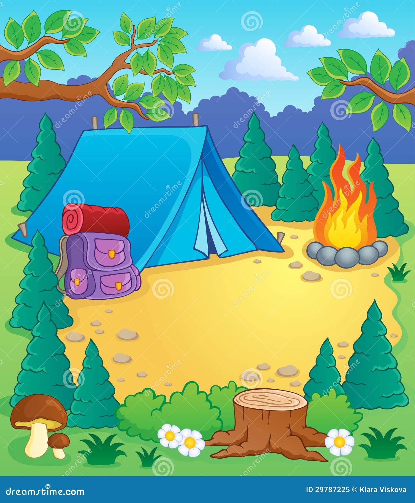 Het Themabeeld 1 Van Het Kamp Vector Illustratie - Illustration of ...