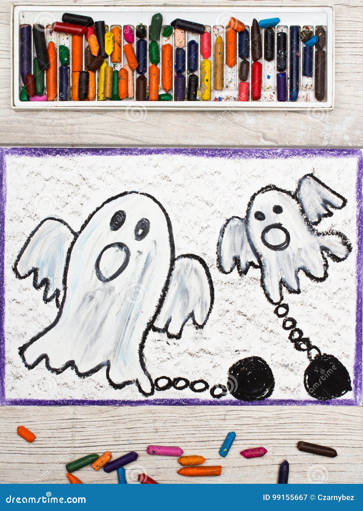 Het Trekken: Eng Spook Twee Met Kettingen Stock Afbeelding - Image of ...