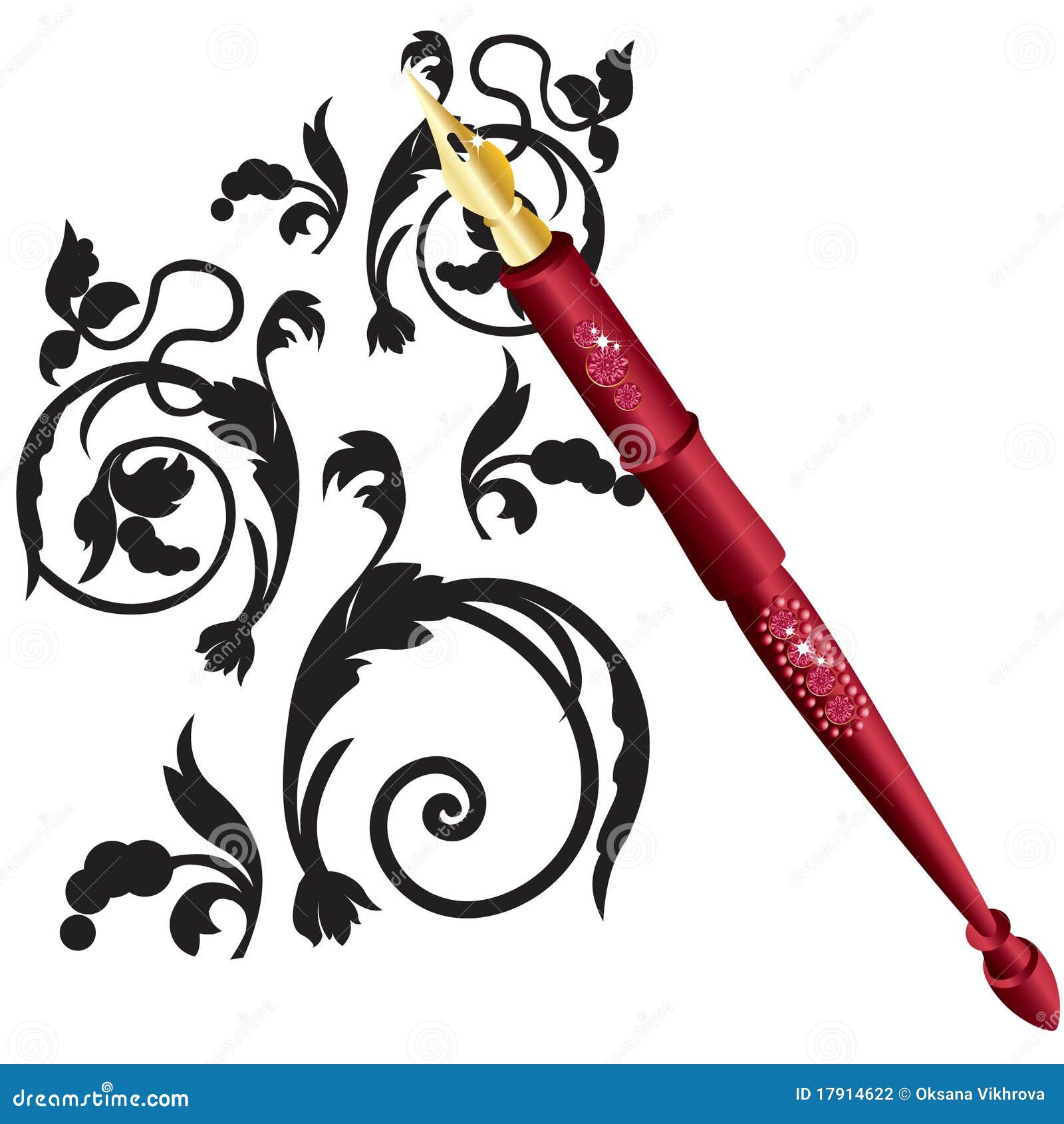 Het Trekken Van Een Vulpen. Vector Illustratie - Illustration of ...