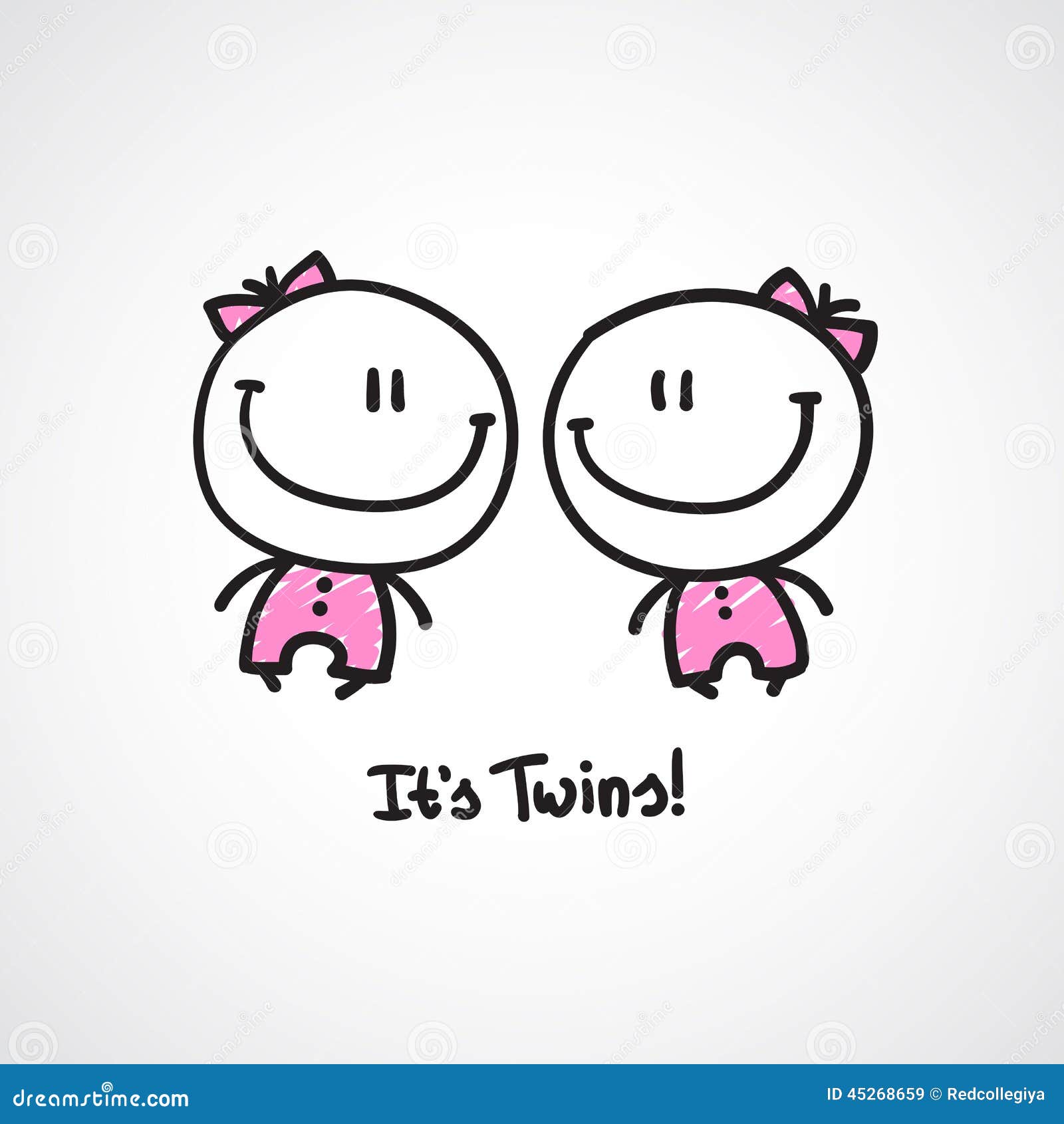 Het is tweelingen vector illustratie. Illustration of groet - 45268659