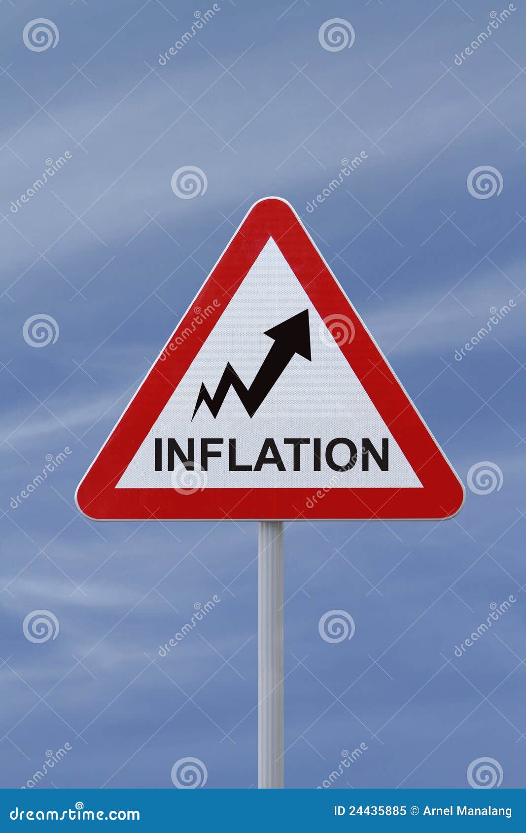 Het Uitgaan Van De Inflatie Stock Afbeelding - Image of blauw, omhoog ...