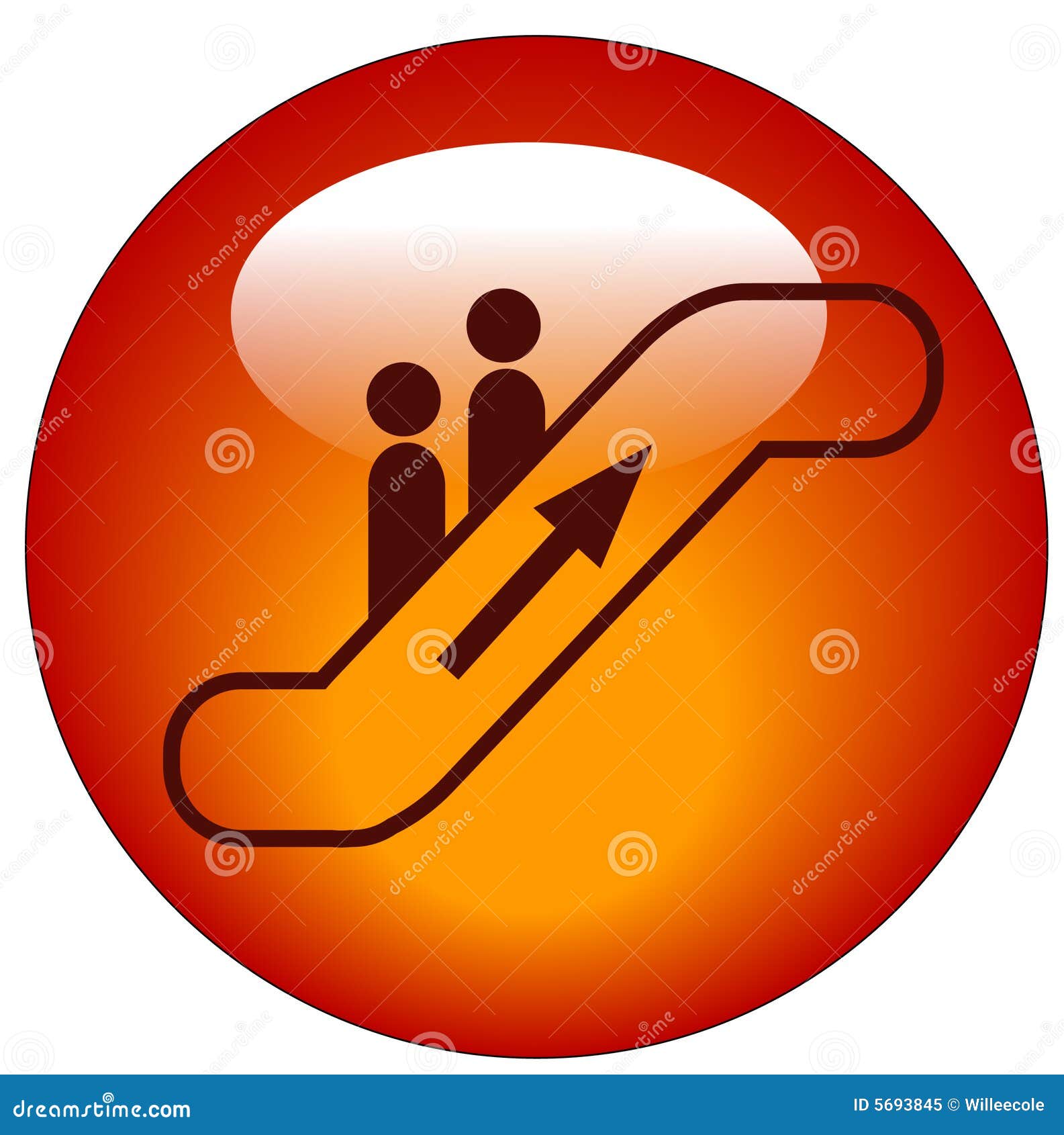 Het Uitgaan Van De Roltrap Pictogram Vector Illustratie - Illustration ...