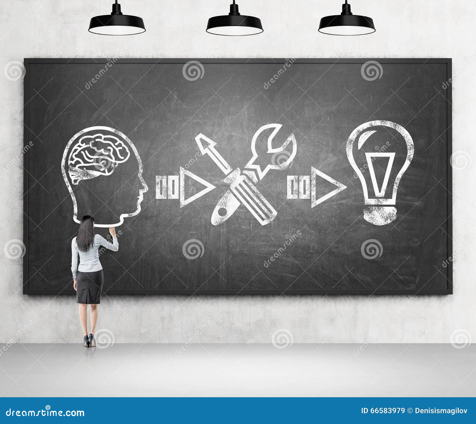 Het Uitwerken Van Een Nieuw Idee Stock Illustratie - Illustration of ...