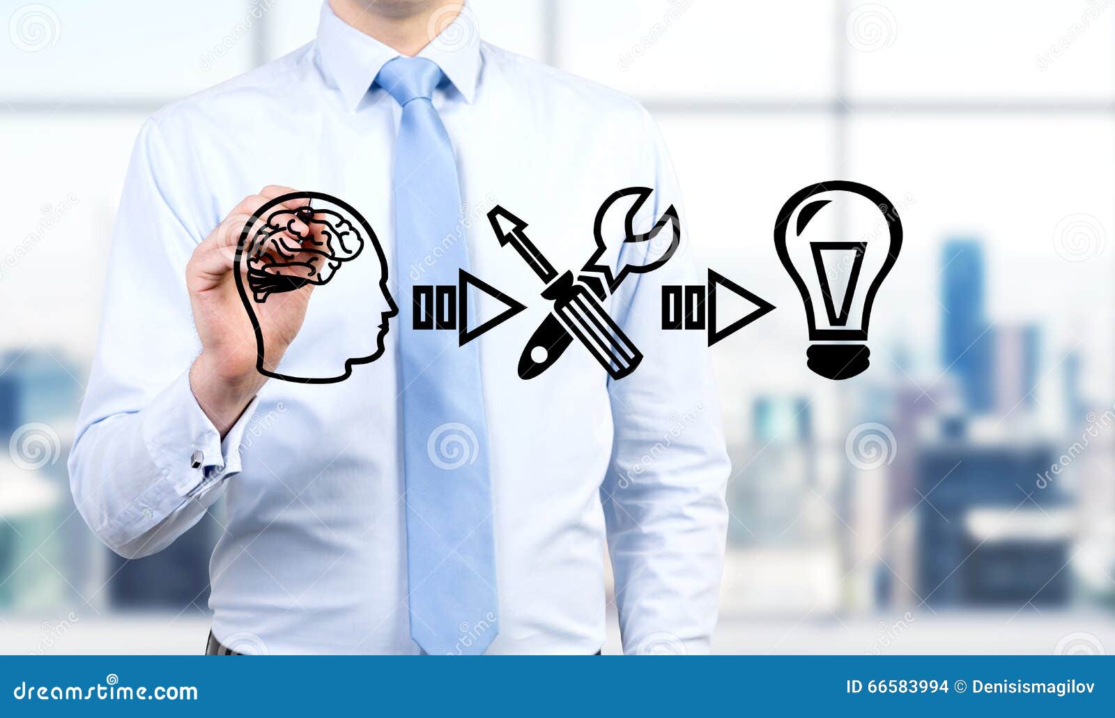 Het Uitwerken Van Een Nieuw Idee Stock Foto - Image of contactpersoon ...