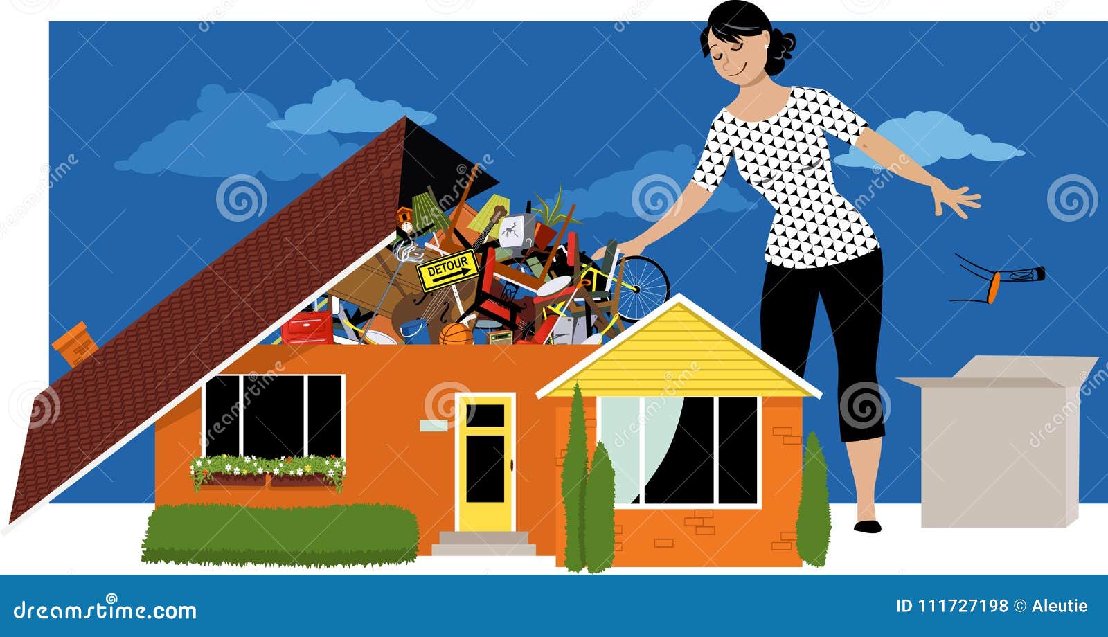 Het Van De Hand Doen Van De Rommel Vector Illustratie - Illustration of ...