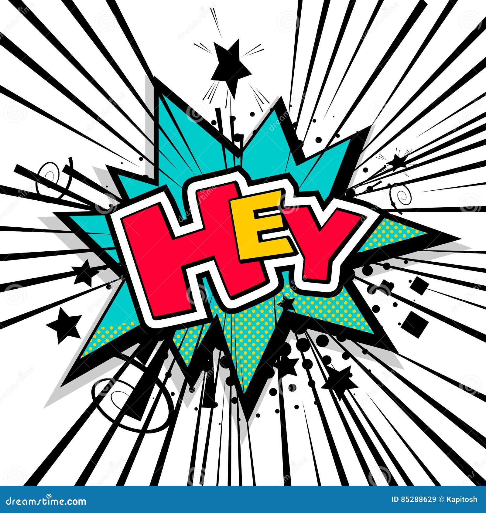 Het Van Letters Voorzien Hey Grappig Tekstgeluid Vector Illustratie ...