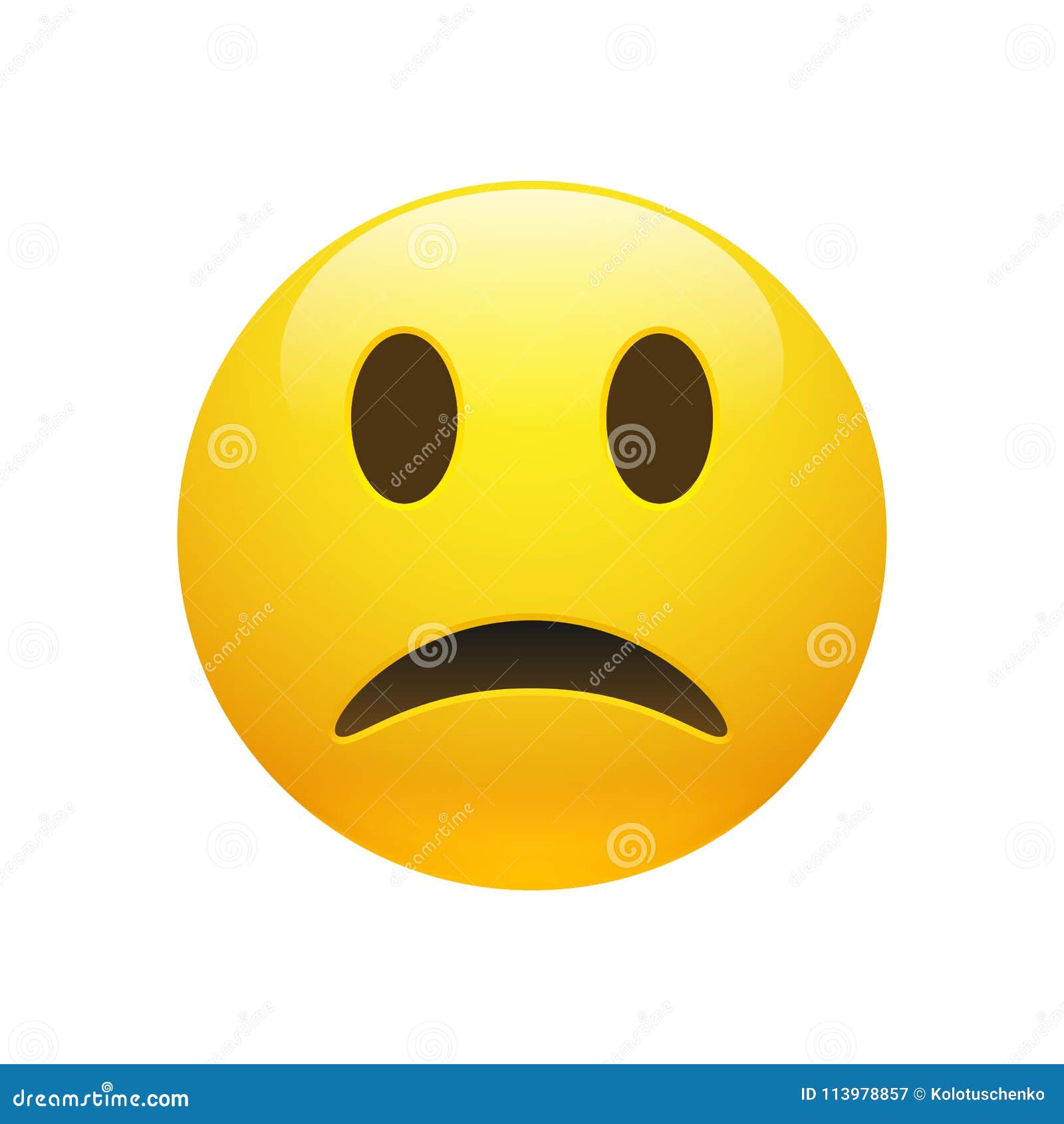 Het Vector Gele Droevige Gezicht Van Emoji Vector Illustratie ...