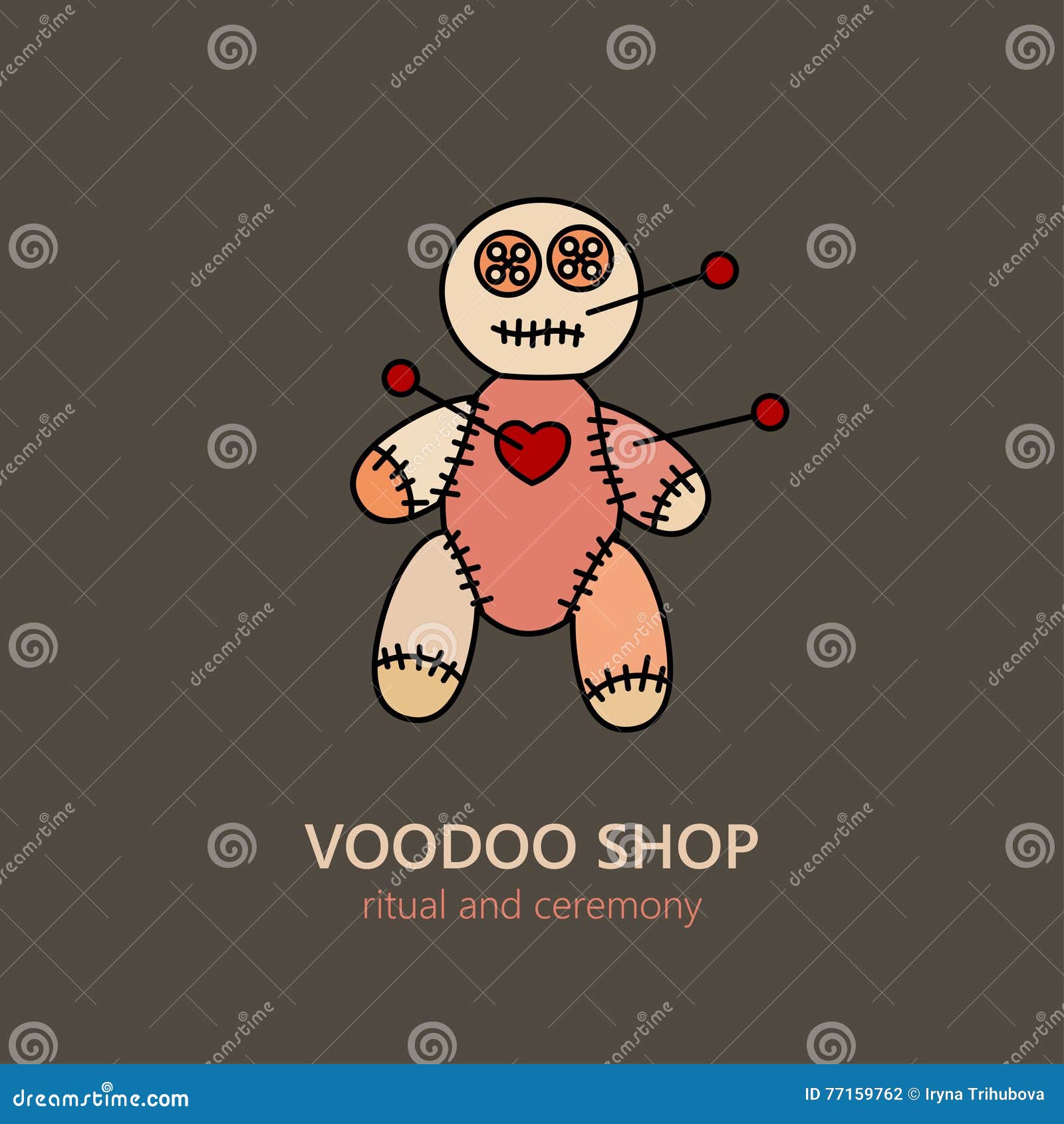 Het Vectorembleem Van De Voodoopop Vector Illustratie - Illustration of ...
