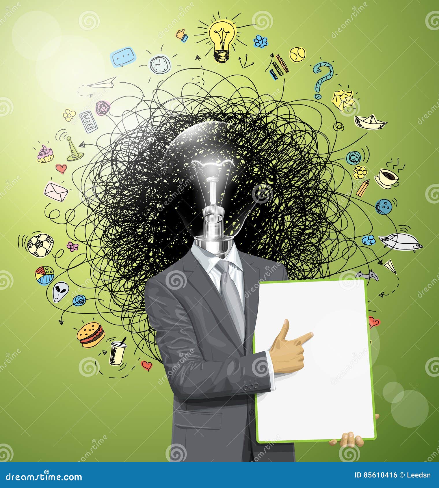 Het Vectorzakenman Leeg Houden Schrijft Raad Vector Illustratie ...