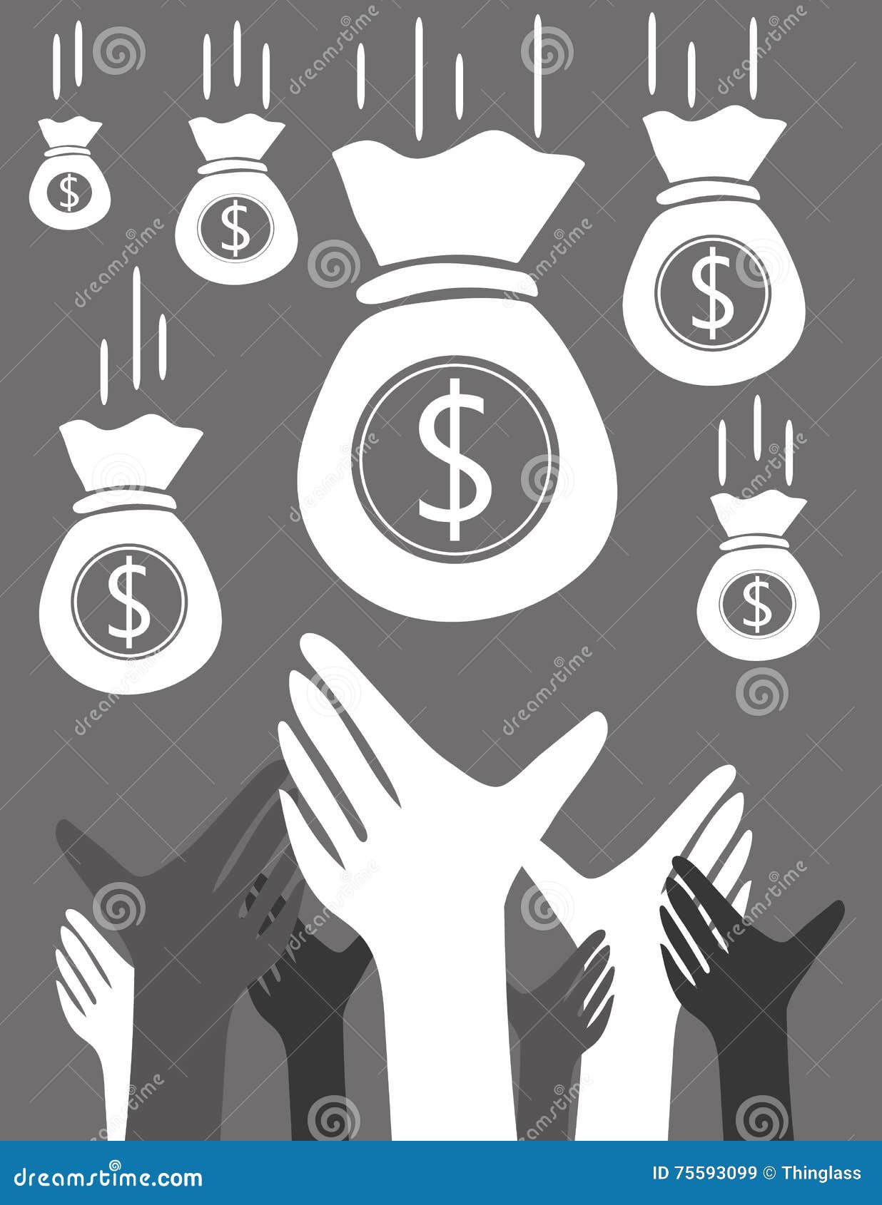 Het Verdelen Van De Rijkdom Vector Illustratie - Illustration of hulp ...