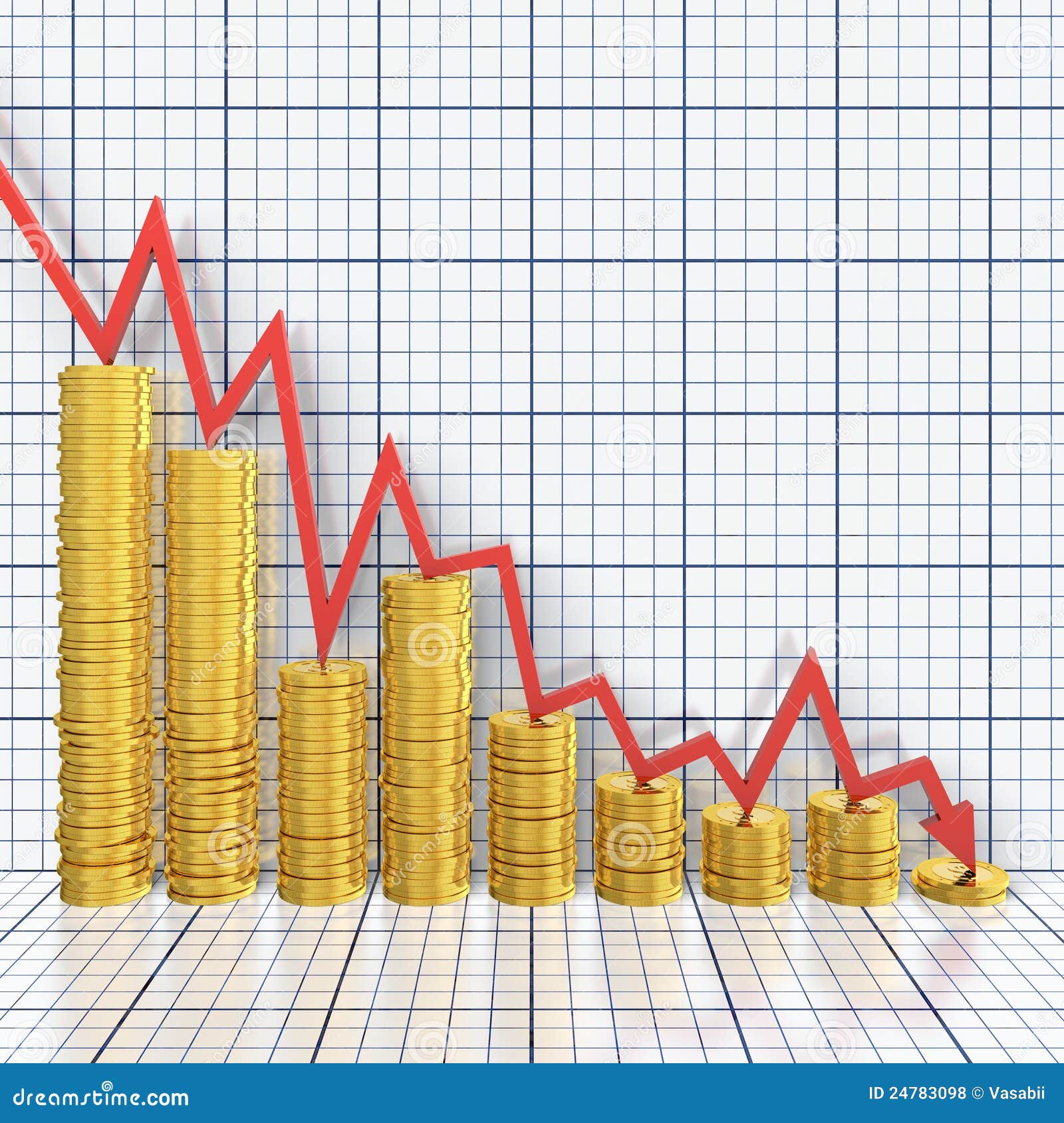 Het verlies van het geld stock illustratie. Illustration of grafiek ...