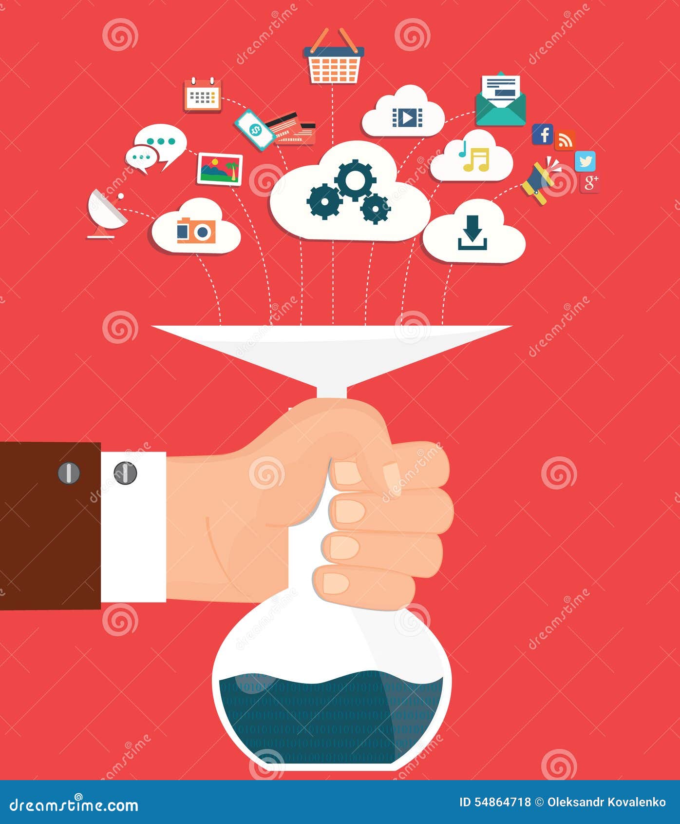 Het Verzamelen Van Grote Gegevens Stock Illustratie - Illustration of ...