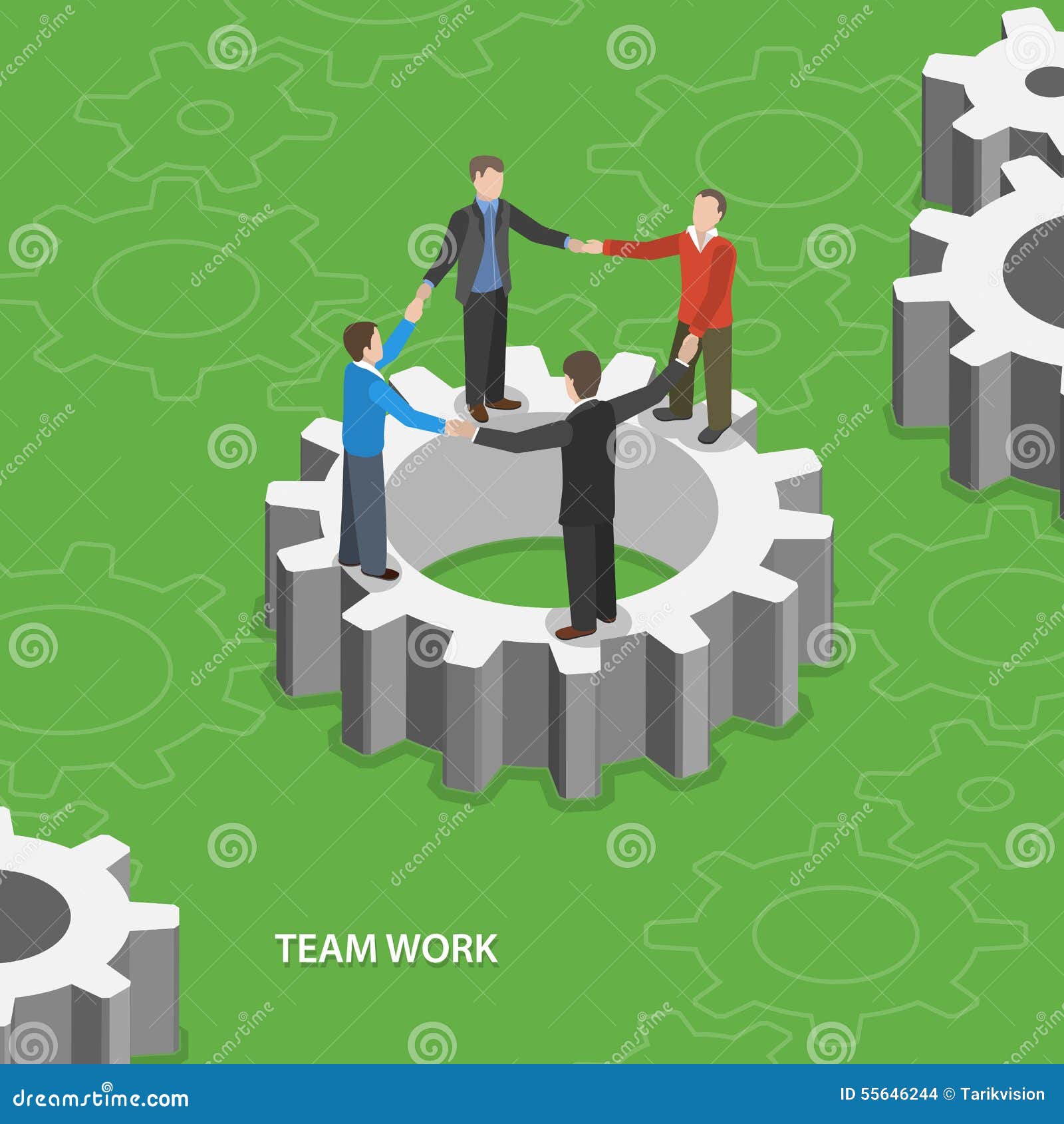 Het Vlakke Isometrische Vectorconcept Van Het Teamwerk Vector ...