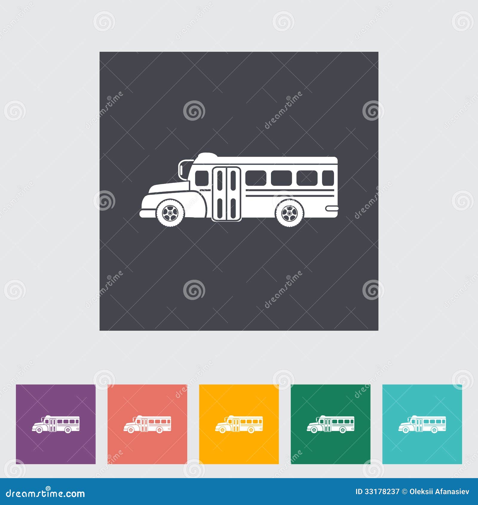 Het Vlakke Pictogram Van De Schoolbus. Vector Illustratie ...