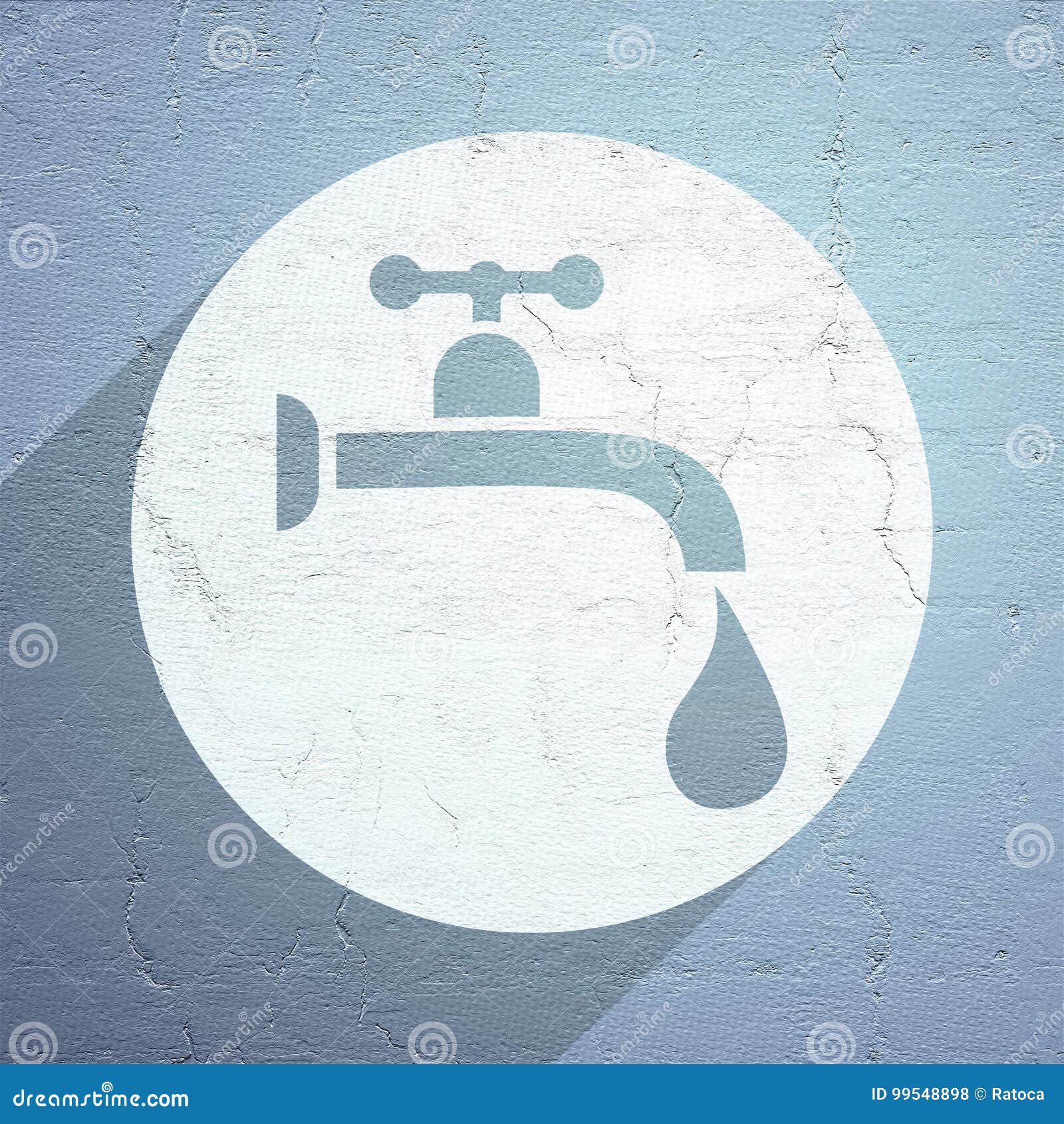 Het Vlakke Symbool Van De Waterkraan Stock Illustratie - Illustration ...