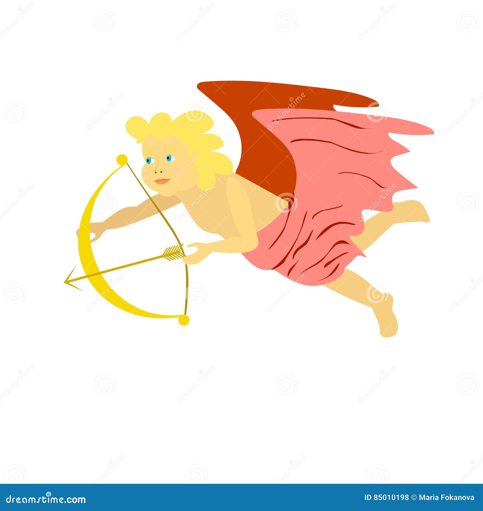 Het vliegen engel met pijl stock illustratie. Illustration of pret ...