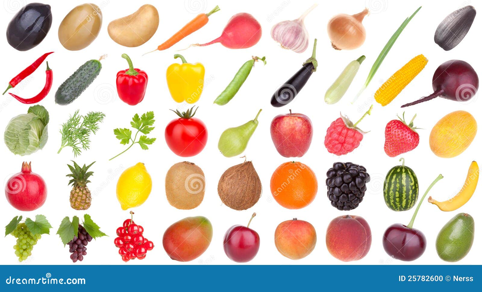 Het Voedsel Van Vruchten En Van Groenten Stock Foto - Image of ...