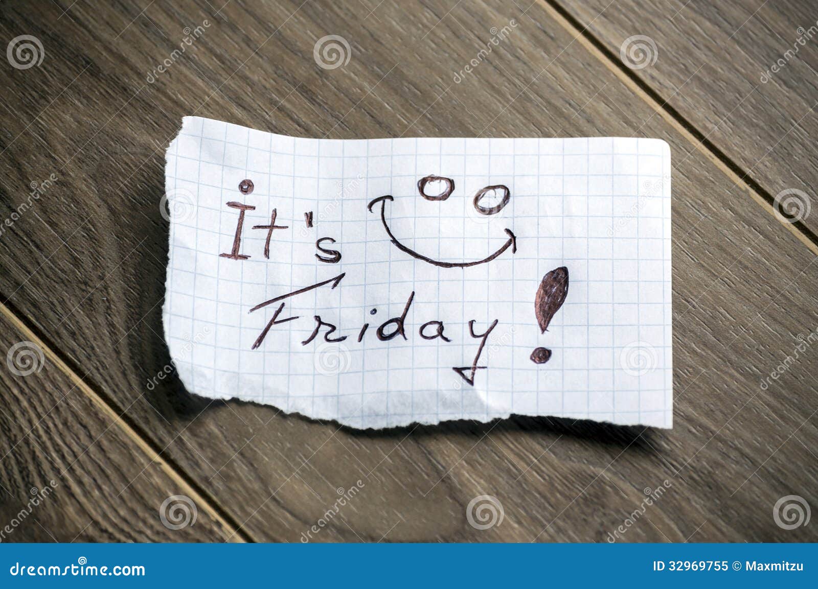 Het is Vrijdag stock afbeelding. Image of document, blad - 32969755