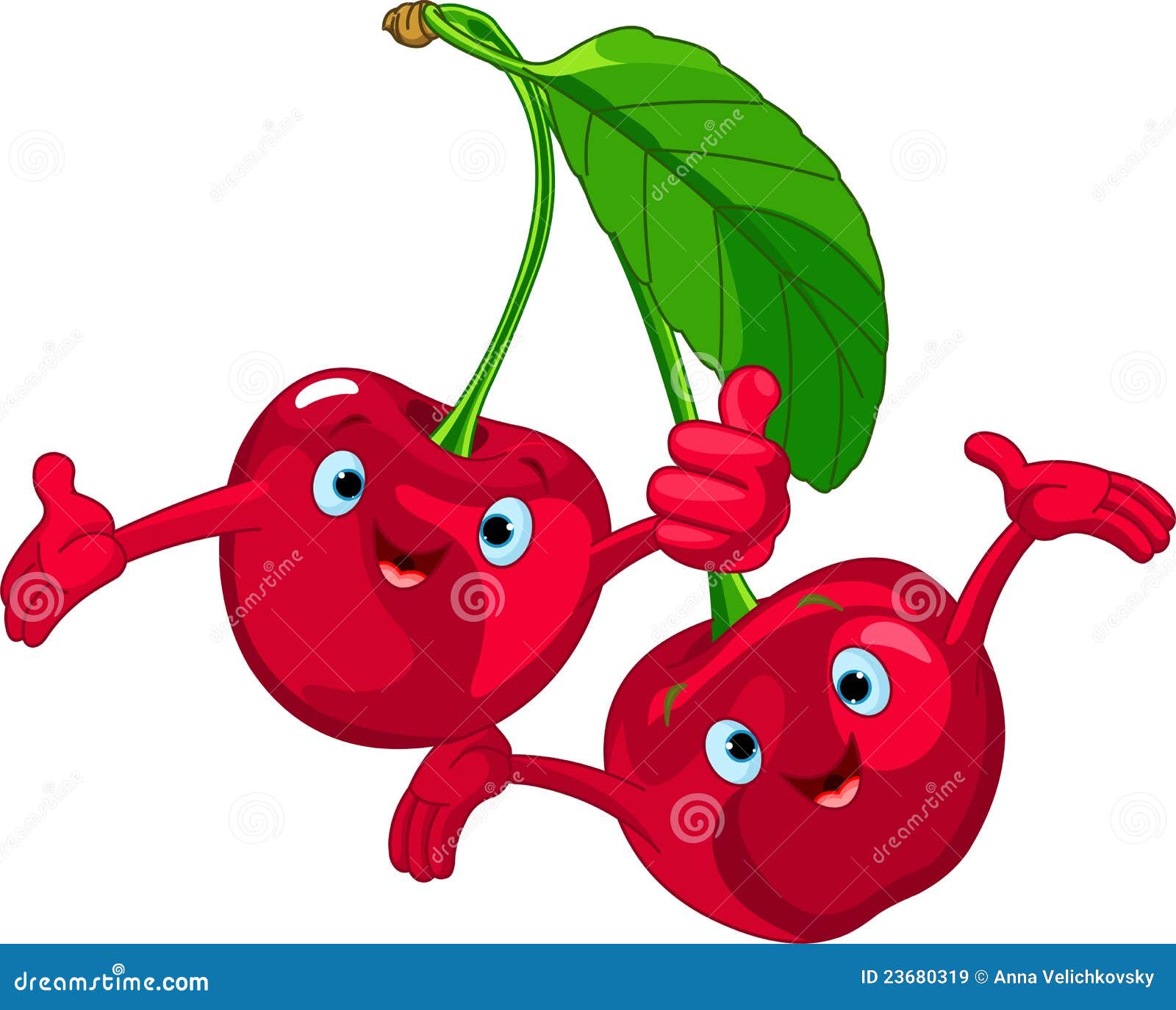 Het Vrolijke Karakter Van De Kersen Van Het Beeldverhaal Vector ...