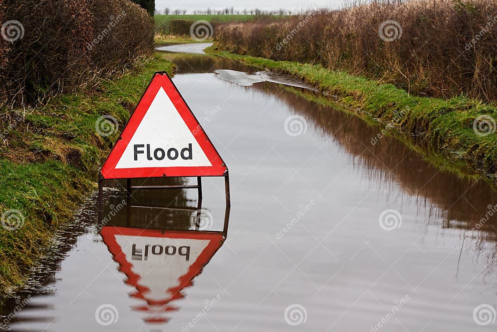 Het Waarschuwingssein Van De Vloed Stock Afbeelding - Image of ...