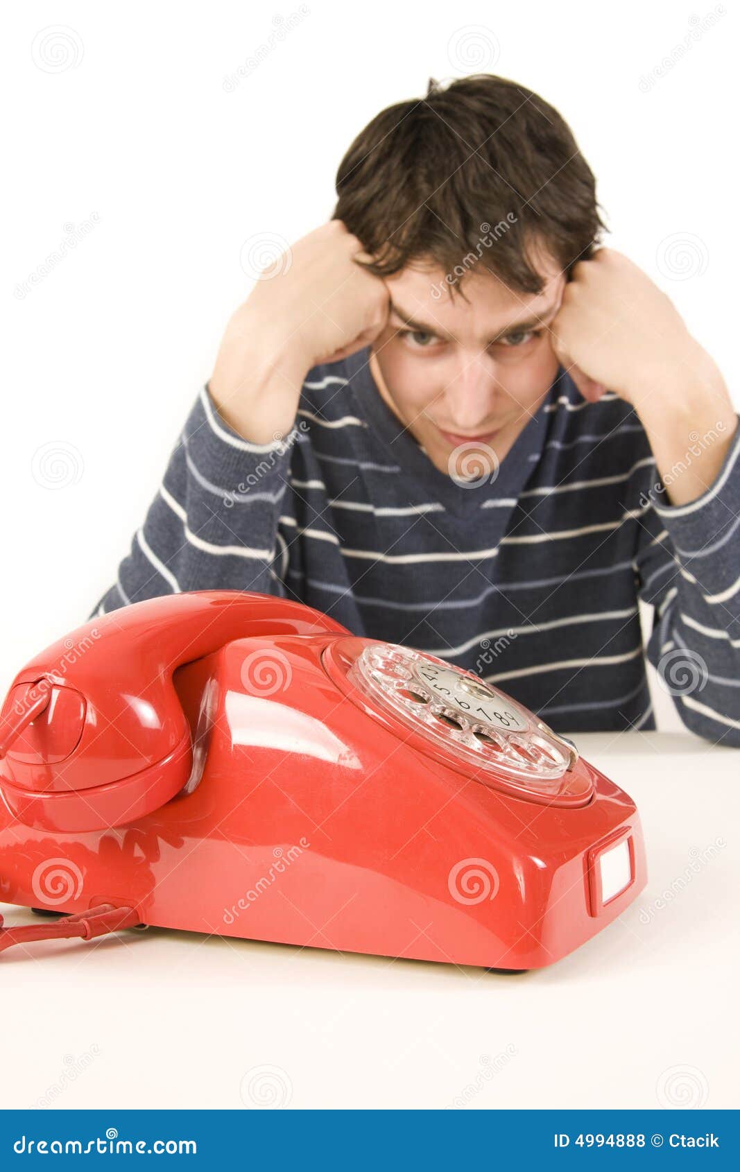 Het Wachten Op Een Telefoongesprek Stock Foto - Image of mannelijk ...