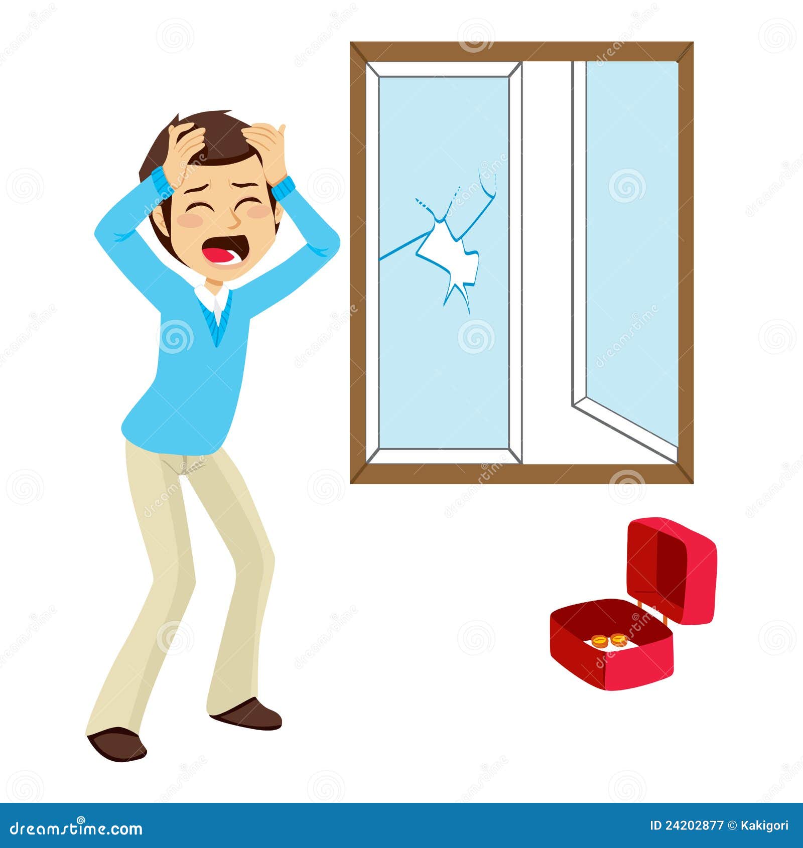 Het Wanhopige Slachtoffer Van De Inbraak Vector Illustratie ...