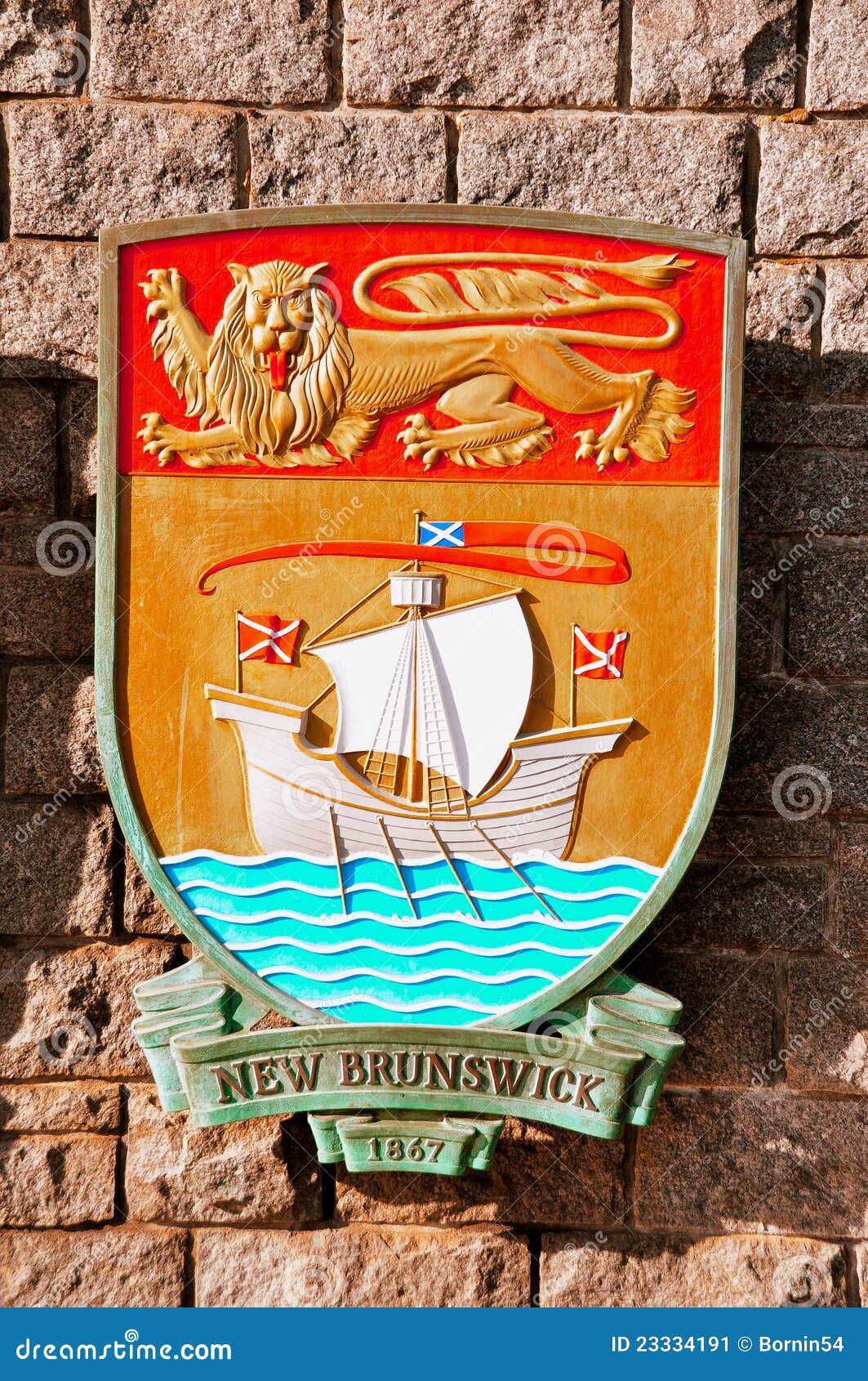 Het Wapenschild Van New Brunswick Stock Afbeelding - Image of symbool ...