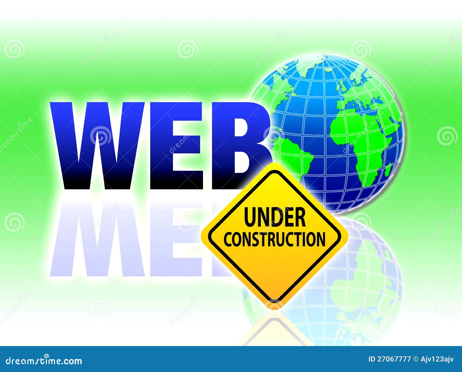 Het Web Van De Wereld Ondertekent in Aanbouw Stock Illustratie ...