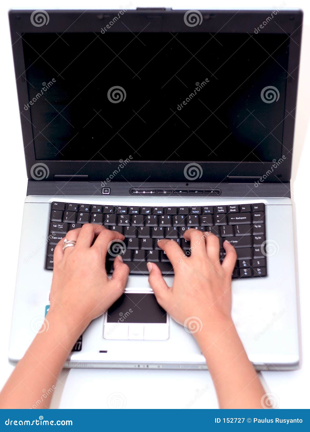 Het werken met Laptop stock afbeelding. Image of draadloos - 152727