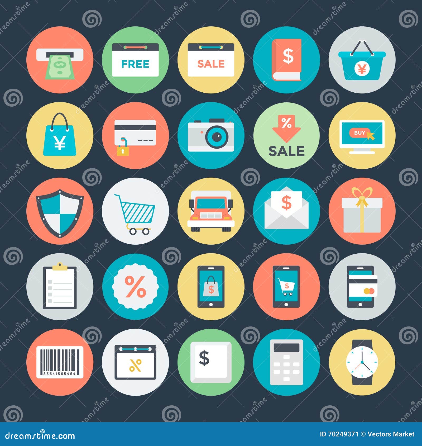 Het Winkelen En Handels Vectorpictogrammen 2 Stock Illustratie ...