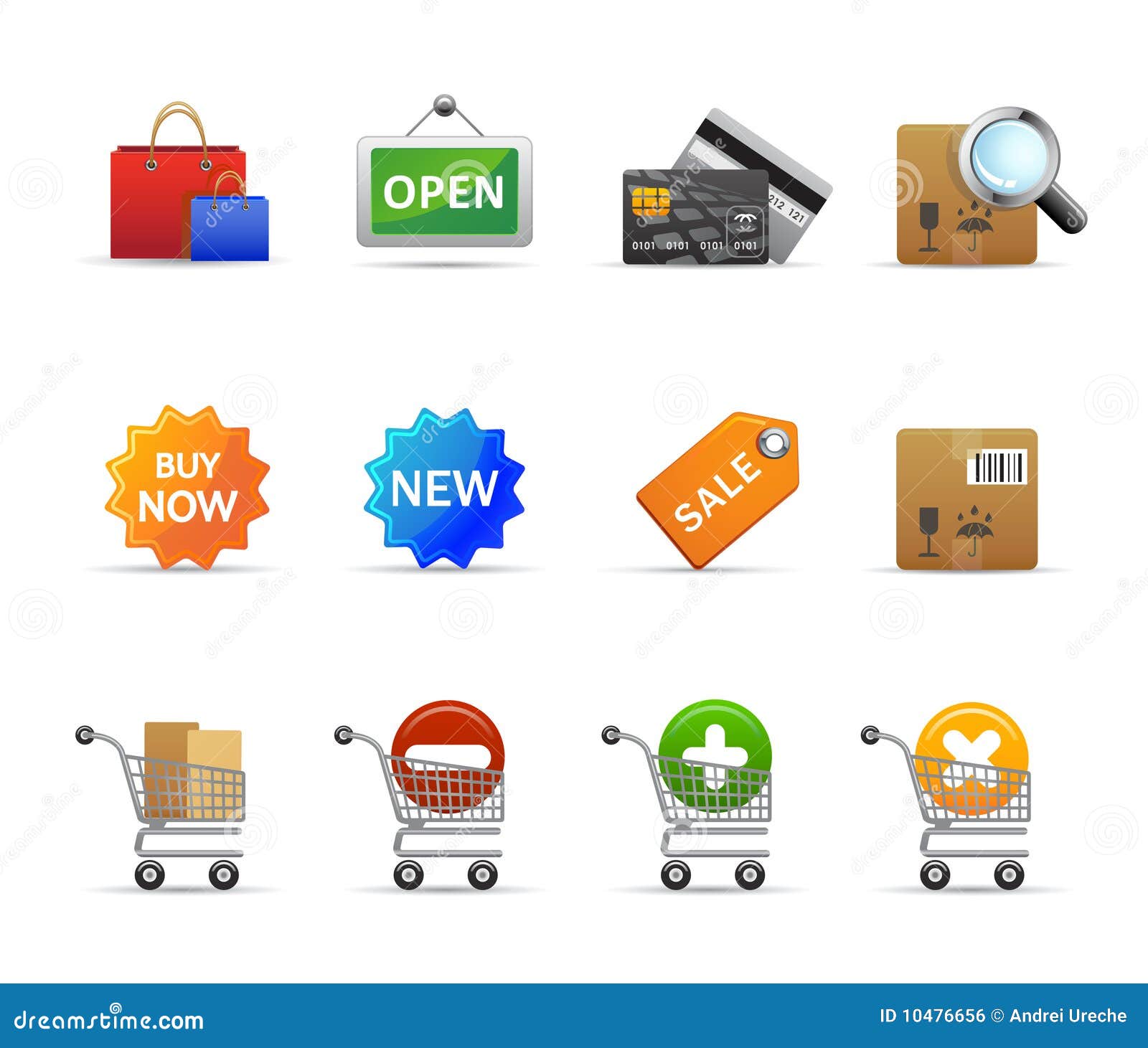 Het winkelen pictogrammen vector illustratie. Illustration of financiën ...