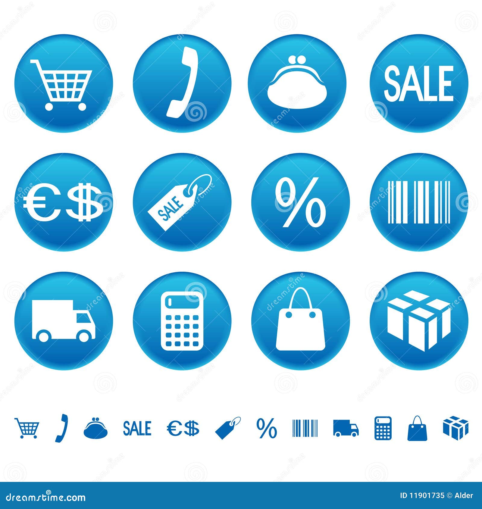 Het winkelen pictogrammen vector illustratie. Illustration of handel ...