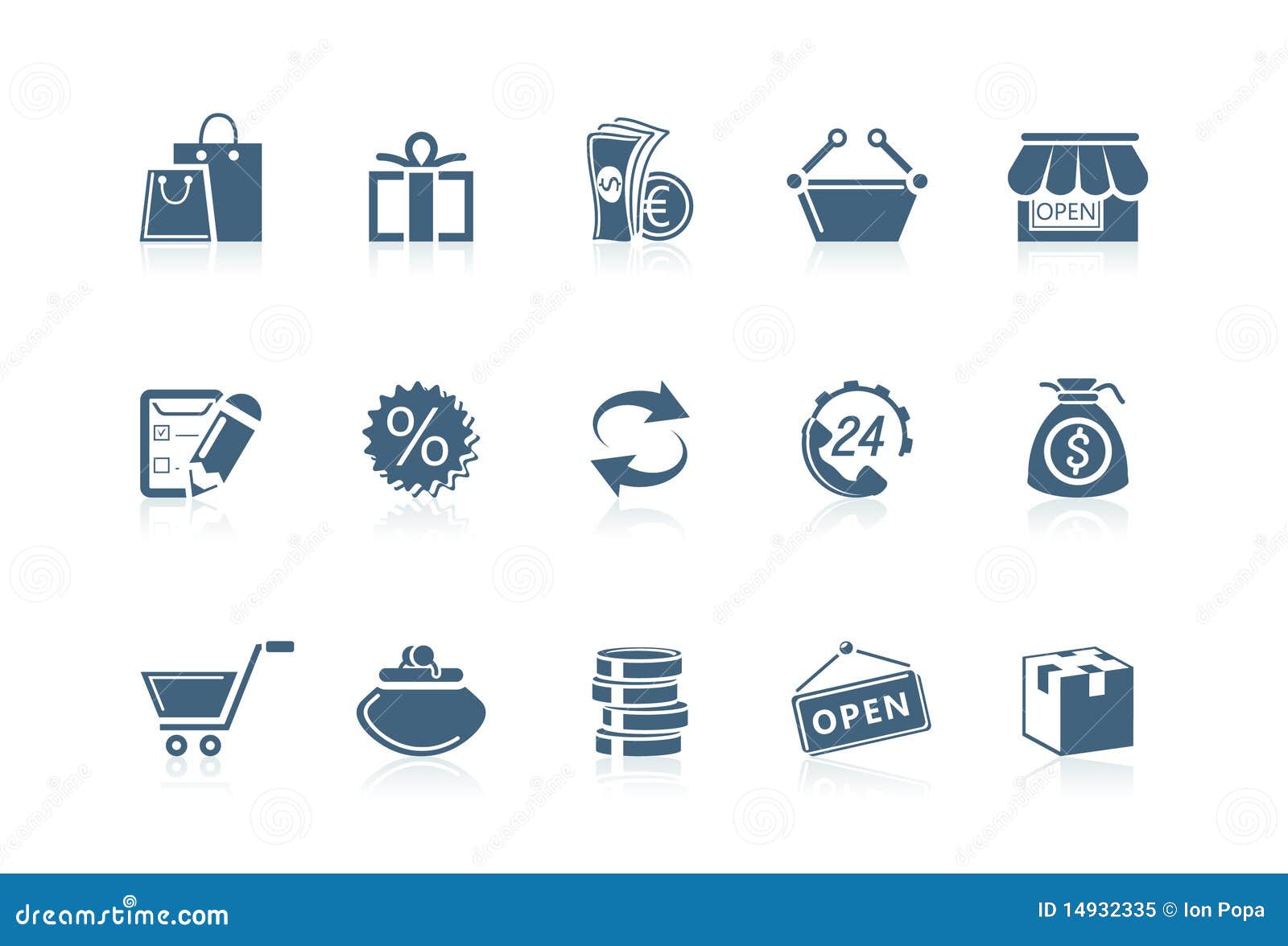 Het winkelen pictogrammen vector illustratie. Illustration of pakket ...