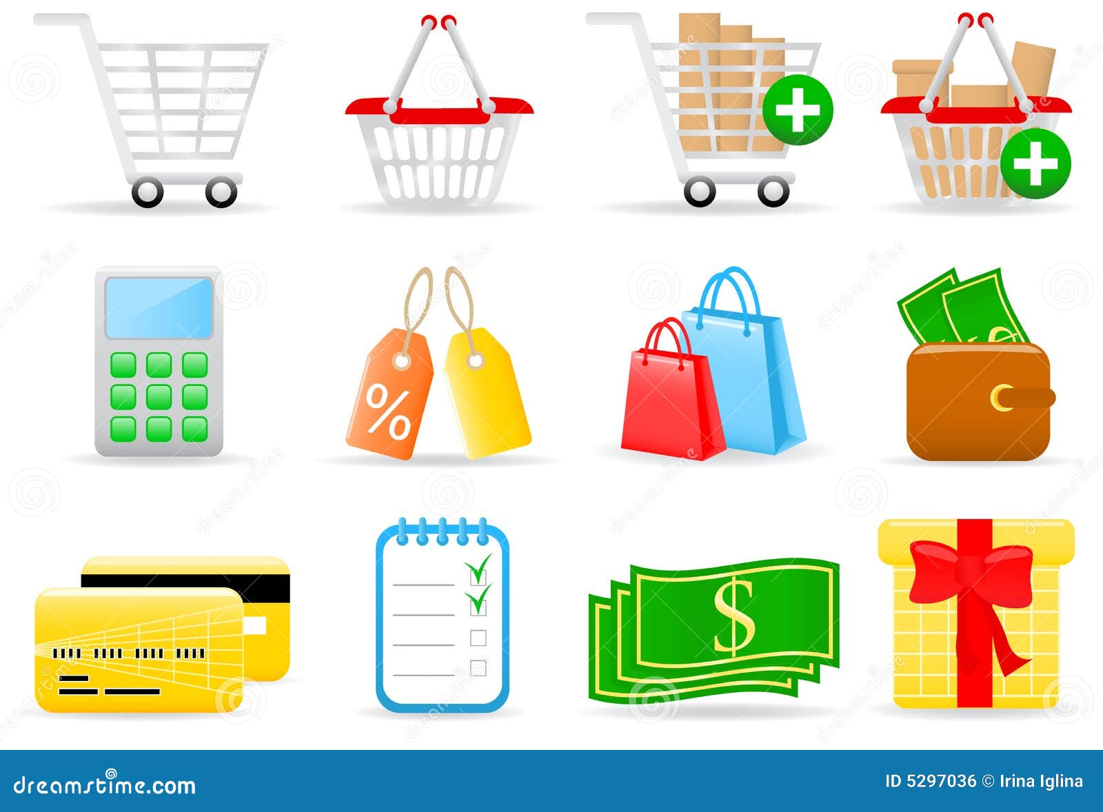 Het winkelen pictogrammen vector illustratie. Illustration of ...