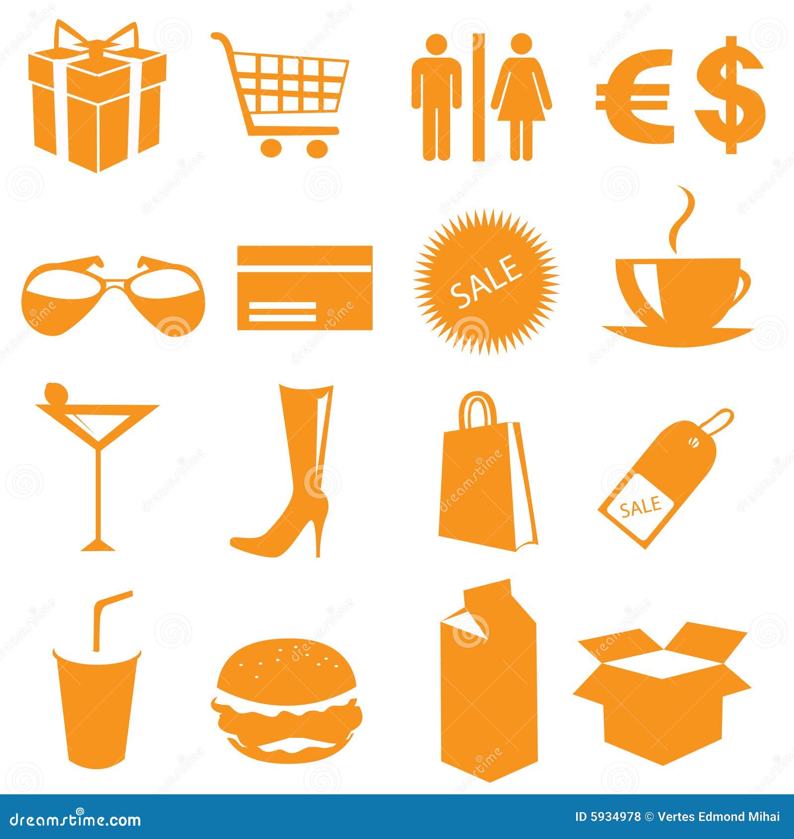 Het Winkelen Pictogrammenvector Vector Illustratie - Illustration of ...