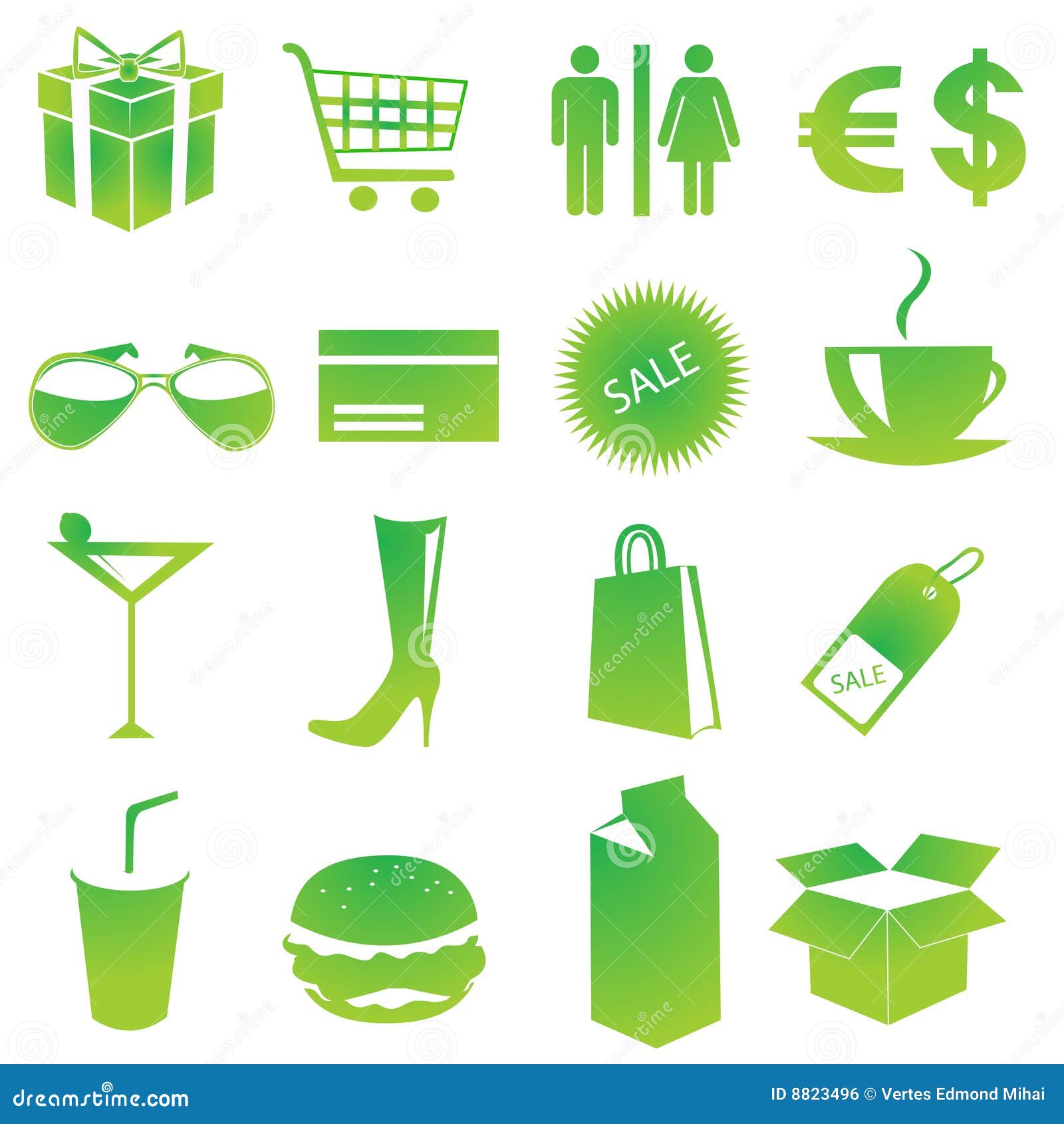 Het Winkelen Pictogrammenvector Vector Illustratie - Illustration of ...