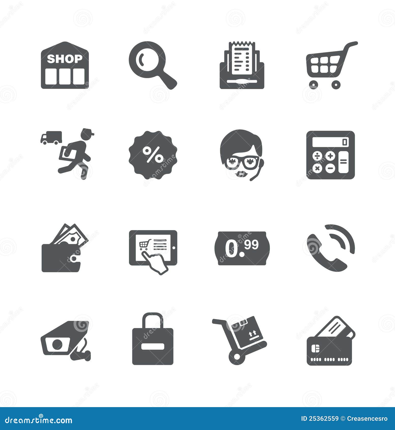 Het Winkelen Pictogramreeks Stock Illustratie - Illustration of camera ...