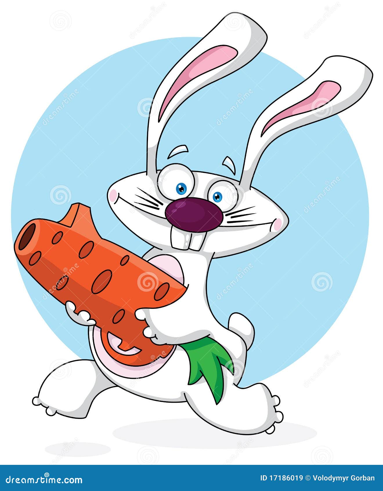Het Wit Van Het Konijn Met Wortelkanon Vector Illustratie ...