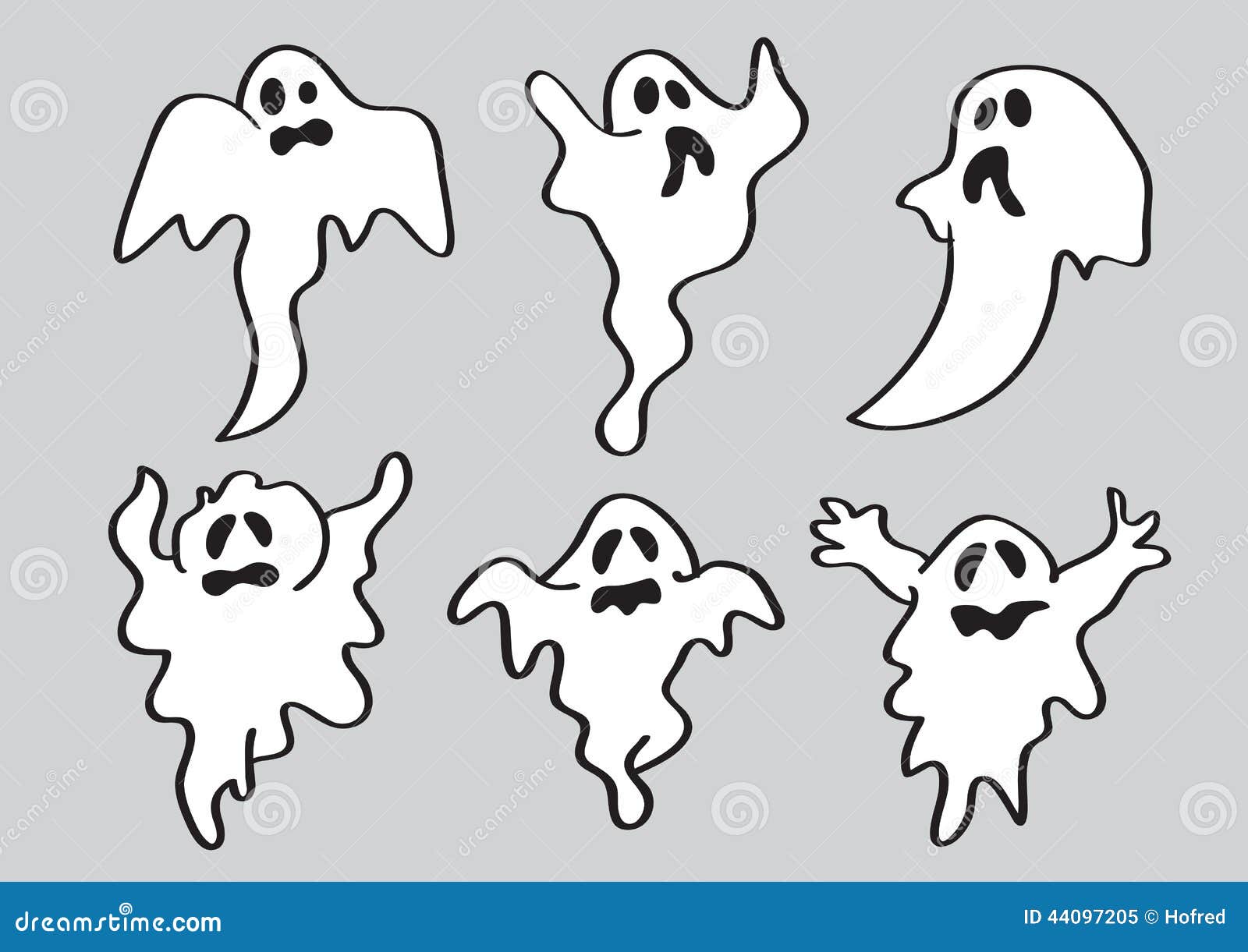 Het Witte Spook Van Beeldverhaalhalloween Vector Illustratie ...