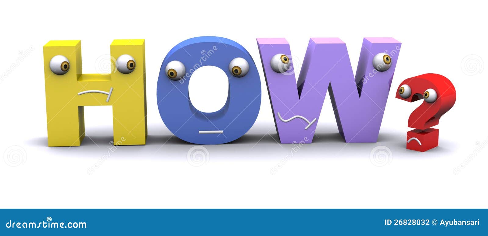 Het Woord Van De Vraag ?HOE? Stock Illustratie - Illustration of kleur ...