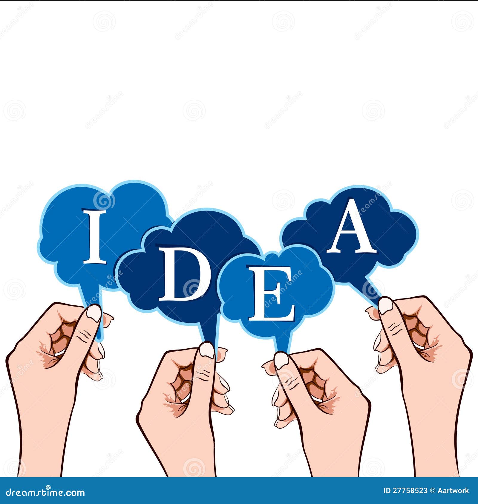 Het Woord Van Het Idee Op Berichtbel Vector Illustratie - Illustration ...