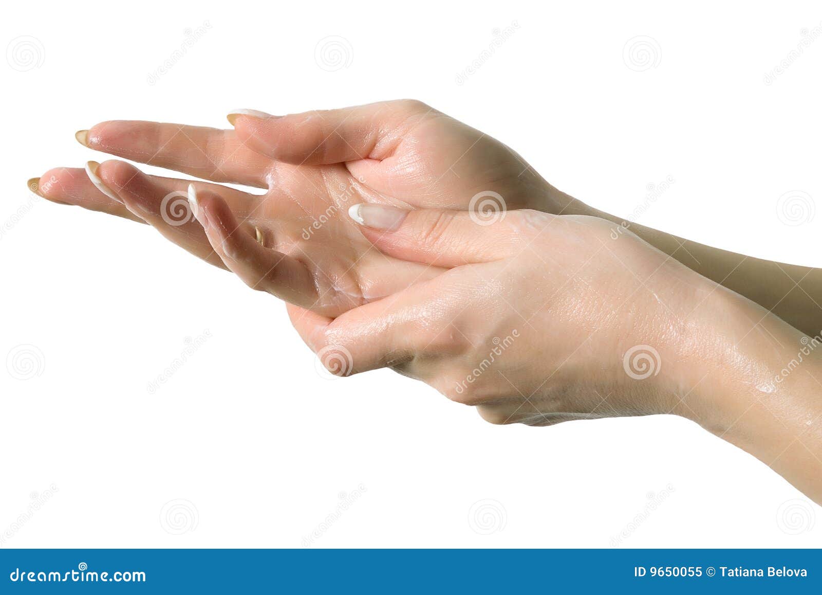 Het Wrijven Van in Hand Lotion Stock Afbeelding - Image of oneffenheden ...
