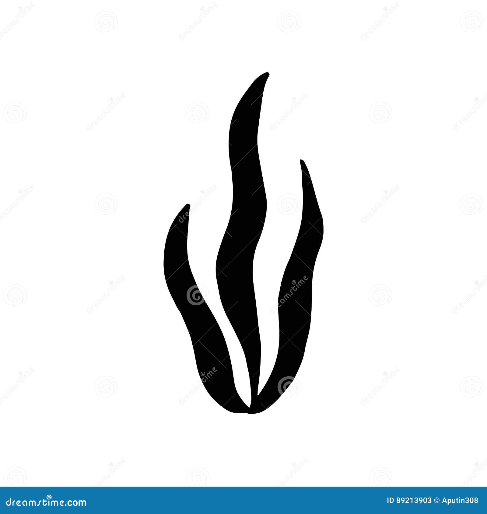 Het Zeewier Isoleerde Silhouet Vector Illustratie - Illustration of ...