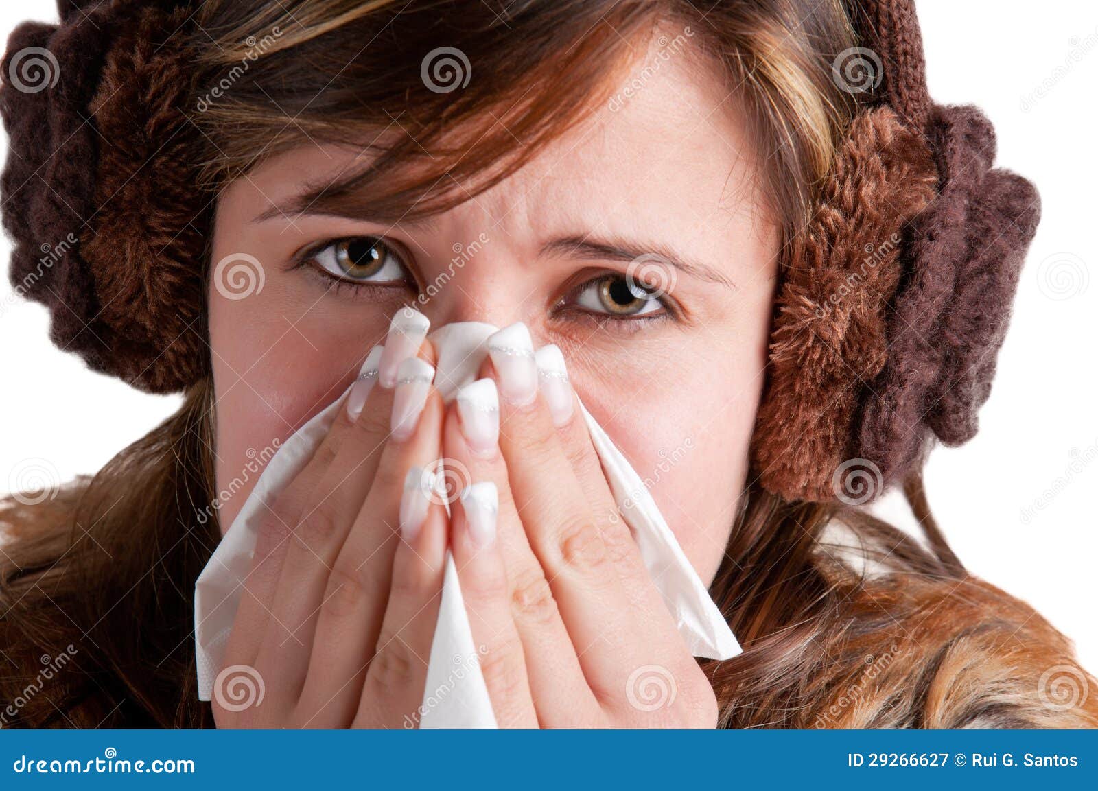 Het Zieke Niezen Van De Vrouw Stock Afbeelding - Image of hoest ...