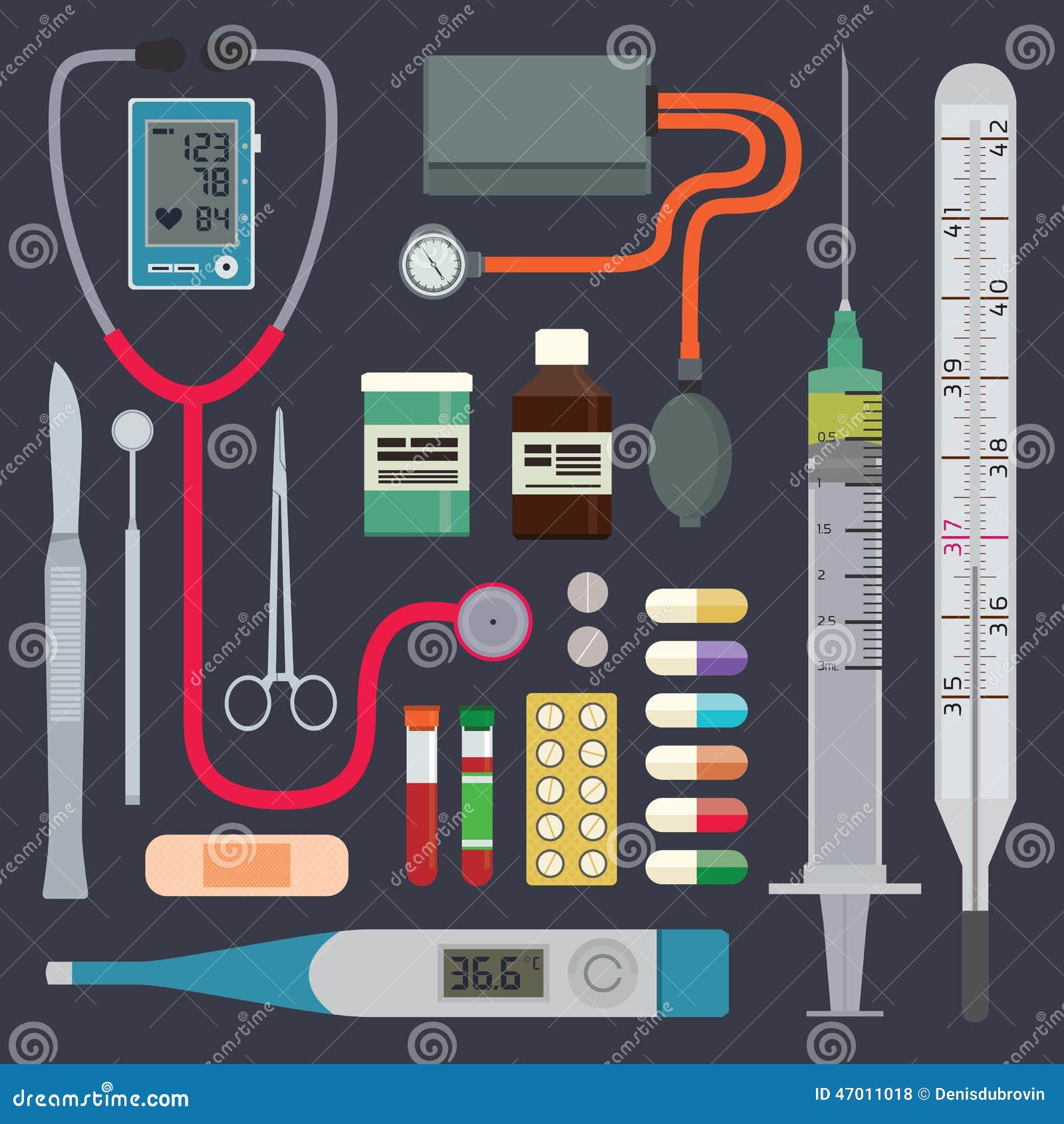 Het Ziekenhuis - Medische Instrumenten Vector Illustratie ...