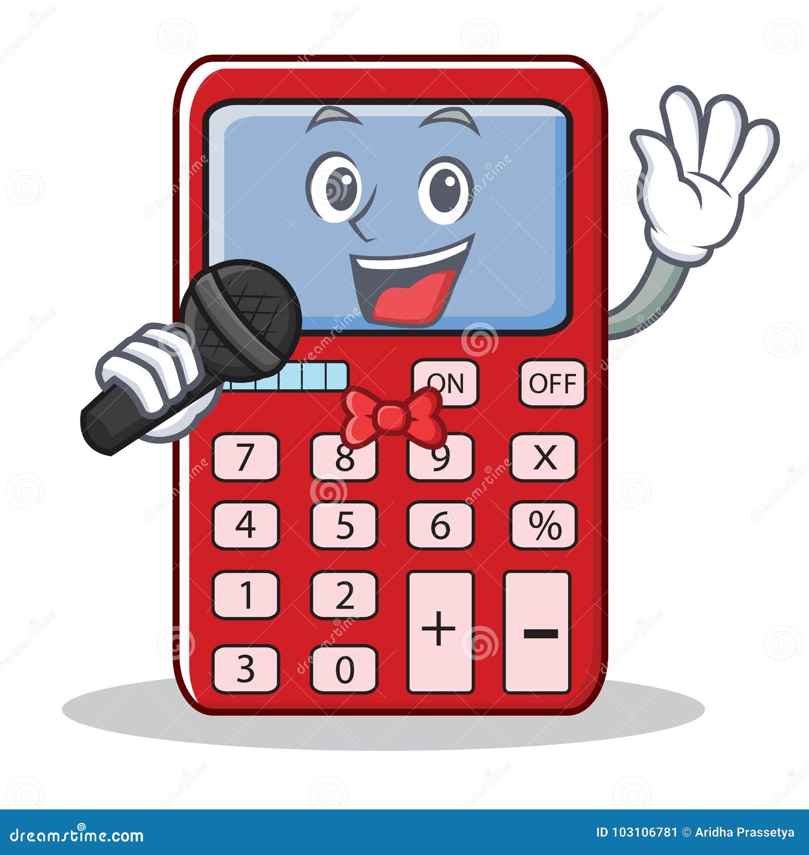 Het Zingende Leuke Beeldverhaal Van Het Calculatorkarakter Vector ...